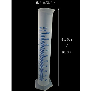 Winterworm® 1000ml Transparent Plastic Graduated Cylinder for Laboratory Tests
