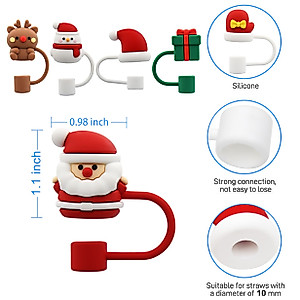 Straw Cover Cap for Stanley Cup,Straw Topper Compatible for 30&40 Oz Tumbler with Handle,10mm 0.4in Dust-Proof Reusable Straw Tips Lids,Straw Tip Covers for Christmas Gifts Party Decor