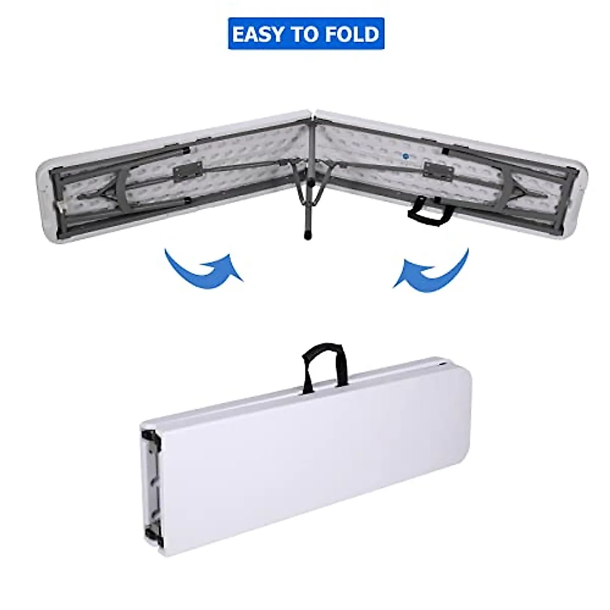 Lineslife Portable Folding Bench,6ft Plastic Lightweight Multipurpose Outdoor Bench Seat with Handle for Picnic Party Camping Dining, 2 Pack