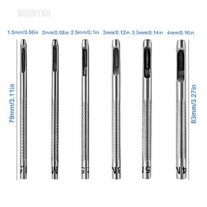 Leather Hole Punch, Leather Stitching Punch Tool for Leather Watch Band, Leather, Gasket Belt, Fabric, Canvas Paper Plastics. ASONTAO (Hole Punch A)