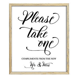 Please Take One Sign, Wedding Favors Sign, Party Print, Compliments from The New Mr. & Mrs. Favor Sign Party Decor
