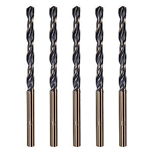 FOCMKEAS 5 PCS 1mm Twist Drill Bit High Speed Steel 4341 Straight Shank Gold and Black Coated Drilling Bits for Home Improvment DIY, Metal/Wood/Plastic