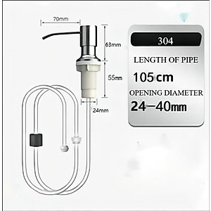 XJG123 Sink soap dispenser, extended extension tube, kitchen general detergent, vegetable basin extractor, detergent pressing head (Brushed pump head + 1m), White