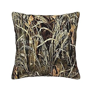 DEHIWI Camo Yellow & Green Throw Pillow Covers Super Soft Morden Decorative Pillows Case Invisible Zipper Cushion Cover for Sofa Couch Bedroom Living Room 16"X16"