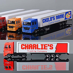 Personalized Toy Truck, Custom Model Toy Truck Carrier Truck Car Construction Vehicles Toys for Kids Boys Girls Toddlers Birthday with Your Child's Name