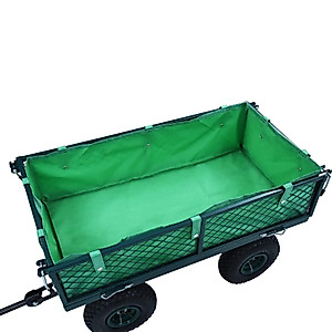 Tidyard Garden Cart Liner Outdoor Utility Wagon Outdoor Camping Trolley Cart Weather Resistant Fabric 600D Polyester Liner Green 33.9 x 18.1 x 8.7 Inches (L x W x H)