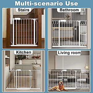 flower frail 57.5-62 Inch Extra Wide Baby Gates for Stairs Doorways Pressure Mount No Drill Dog Pet Gate Automatic Close Child Safety Gate for Toddler Kids Pets