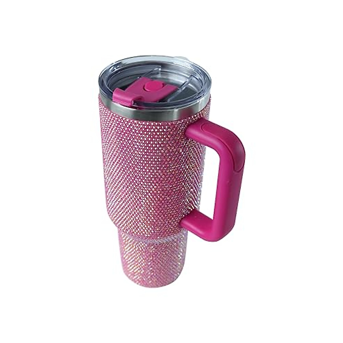 Sip+Sea Grenada 40oz Rhinestone-Encrusted Insulated Tumbler - Premium Bling Stainless Steel Water Bottle with Handle, Double Wall Vacuum Technology, Includes Leakproof Lid and Straw