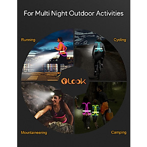 Olook High Visibility LED Light Up Vest with Running Light, 360° Reflective Safety Gear for Night Running, Cycling, Joggers, Rechargeable and Waterproof, L-Green(Patent Pending)