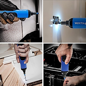 Werktough 4V Mini Electric Cordless Screwdriver with 3-Gear Torque 5Nm Power 25pc Screwdriver Bits S2 LED Light USB Charging Home Improvement S026