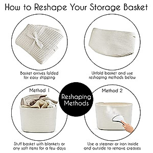 Sweet Jojo Designs Brown Western Cow Print Boy Girl Woven Storage Basket Decorative Cotton Rope Lined Bin Baby Nursery Kids Bedroom Toy Closet Shelf Organizer Southern Country Wild West Gender Neutral