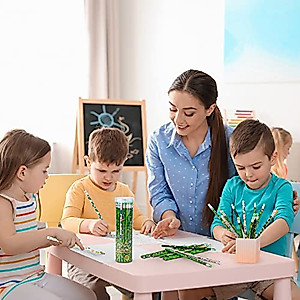 ADXCO 36 Pieces St Patrick's Day Pencils Green Shamrock Pencils with Erasers and Pencil Bucket Irish Pencils for St. Patrick's Party Favors Supplies, School, Classroom, 12 Styles