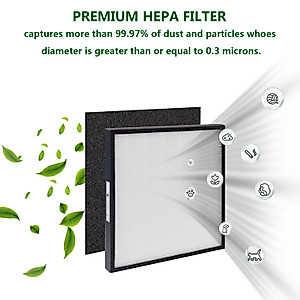 FLT5900 H13 HEPA Replacement Filter J, Compatible with GermGuardian Air Purifier Models AC5900WCA and AC5900WDLX