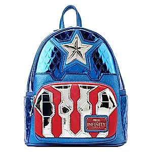 Loungefly Marvel Shine Captain America Double Strap Shoulder Bag