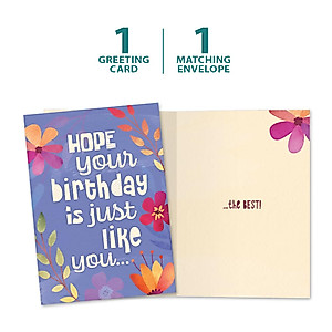 Tree-Free Greetings - Birthday Cards - Artful Designs - 1 Card + Matching Envelopes - Made in USA - 100% Recycled Paper - 5"x7" - The Best (GO61207)