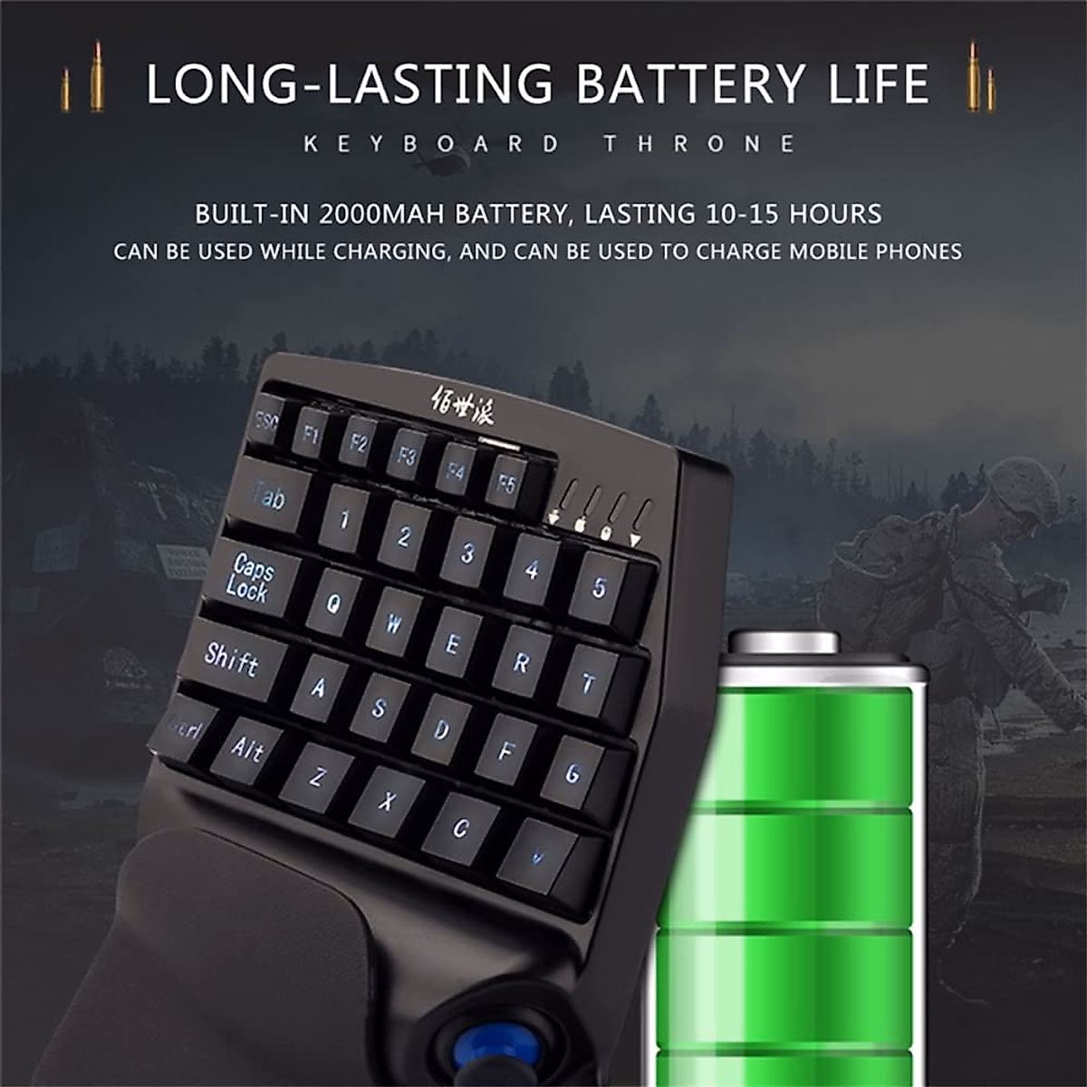 Aoyygg 20CB Wired Gaming Keyboard, Mechanical Keyboard, One Hand Automatic Pressure Rocker Left-Handed Keyboard, Mechanical Key Board for Battleground Game