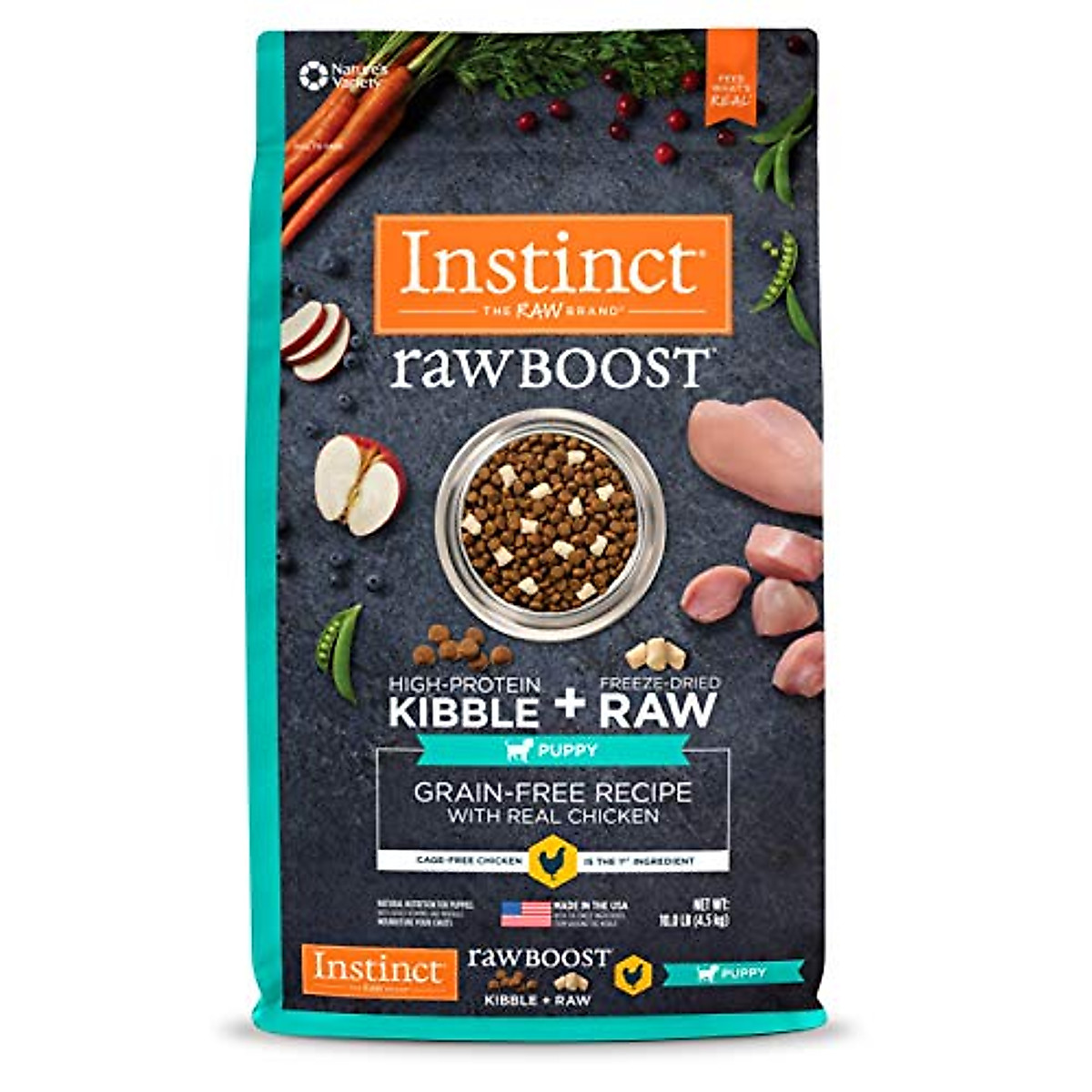 Instinct Raw Boost Puppy Grain Free Recipe with Real Chicken Natural Dry Dog Food, 10 lb. Bag