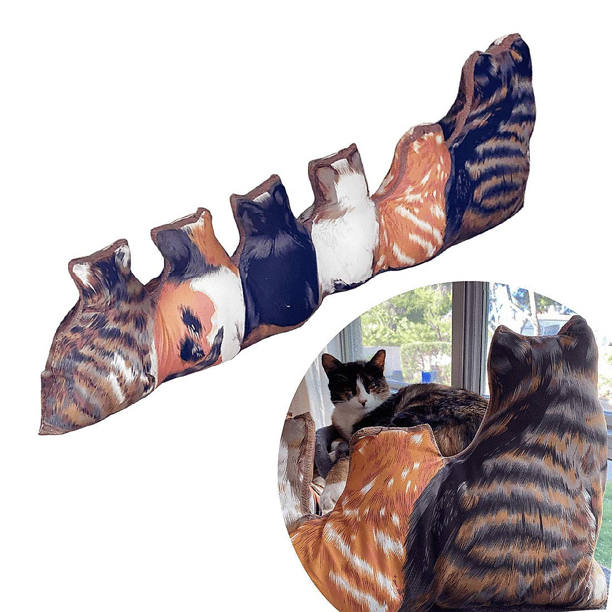 Lily's Home Door Draft Stopper and Air Seal Gap Blocker, Fits 36 Inch Wide Flush Doors, Ideal Solution for Cold or Hot Air Drafts, Cat Lovers Design (37" Wide, 2 Lbs. Weight)