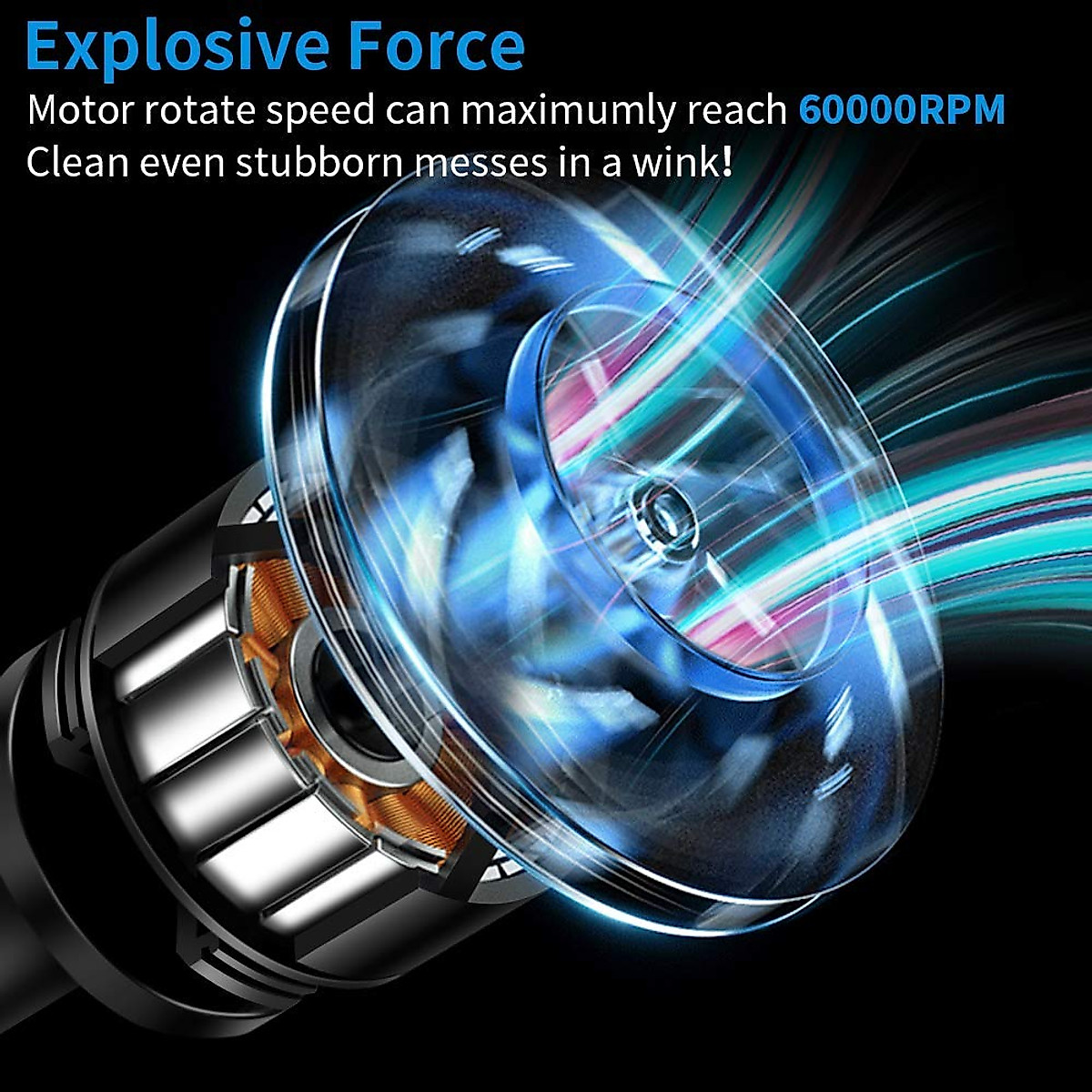 AFMAT Cordless Air Duster, Mighty Air Blower & Vacuum 2-in-1, Powerful 60000RPM & 8000PA Electric Air Duster, Rechargeable Deep Clean Compressed Air for Computer Keyboard Electronics Fan Car Cleaning