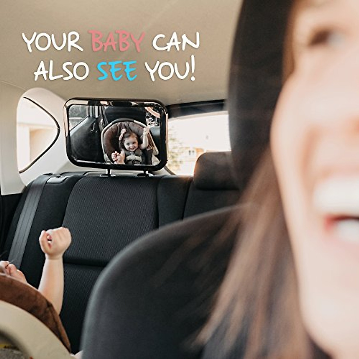 Baby Mirror for Car - Safely Monitor Infant Child in Rear Facing Car Seat - Wide View Shatterproof Adjustable Acrylic 360°for Backseat - Best Newborn Car Seat Accessories - by Snookums