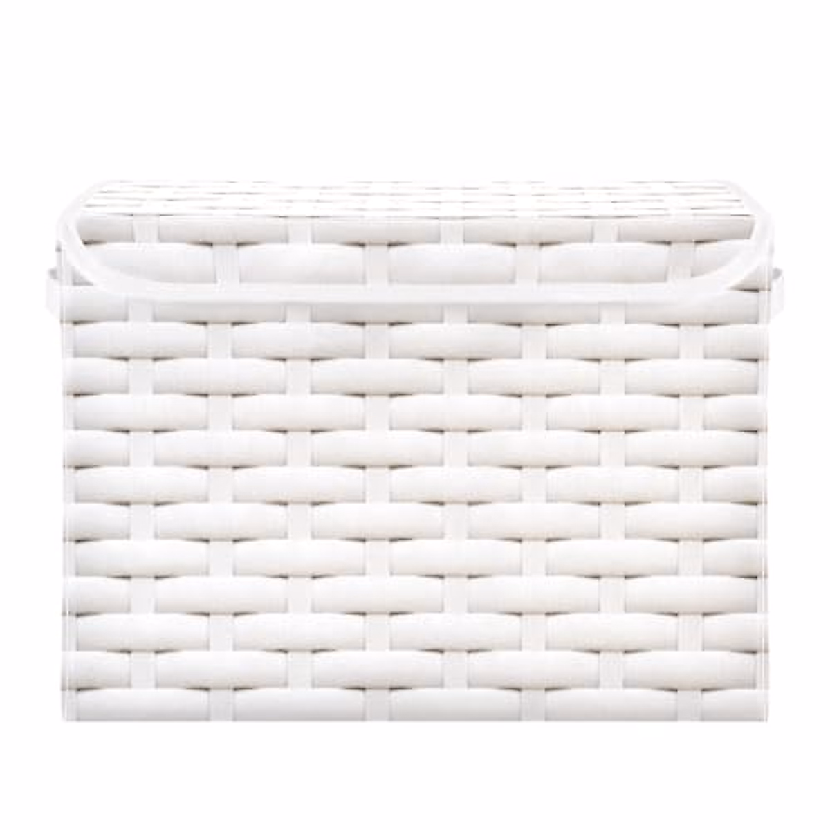 DIGTIA White Weave Texture Storage Bins with Lids Unique Foldable Storage Basket with Handles Collapsible Large Fabric Organizer Containers for Clothes Shelves Closet Office Home Bedroom