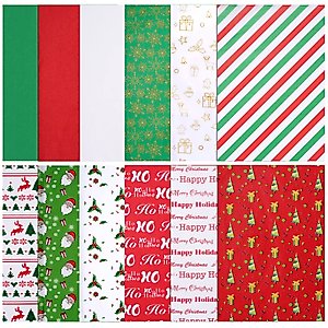 Blisstime Christmas Tissue Paper, 180 Sheets 19.7" x 19.7" Xmas Wrapping Paper in 12 Different Designs Christmas Series Tissue Paper Bulk for Gift Wrapping Wine Bottles DIY Crafts Decor