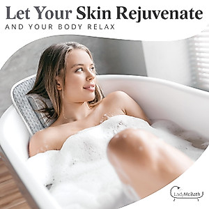 Lady McBath Full Body Bath Pillow - Luxury Bath Cushion for Tub, Neck, Shoulder, and Back Support - 21 Powerful Non-Slip Suction Cups, Machine Washable, Quick-Drying Bath Tub Back Cushion