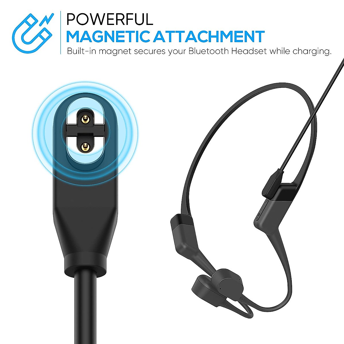 Charging Cable Replacement for AfterShokz Aeropex AS800 & Shokz OpenRun Pro & OpenRun & OpenRun Mini & OpenComm, USB Charger Cord for AfterShokz Aeropex Bone Conduction Headphones