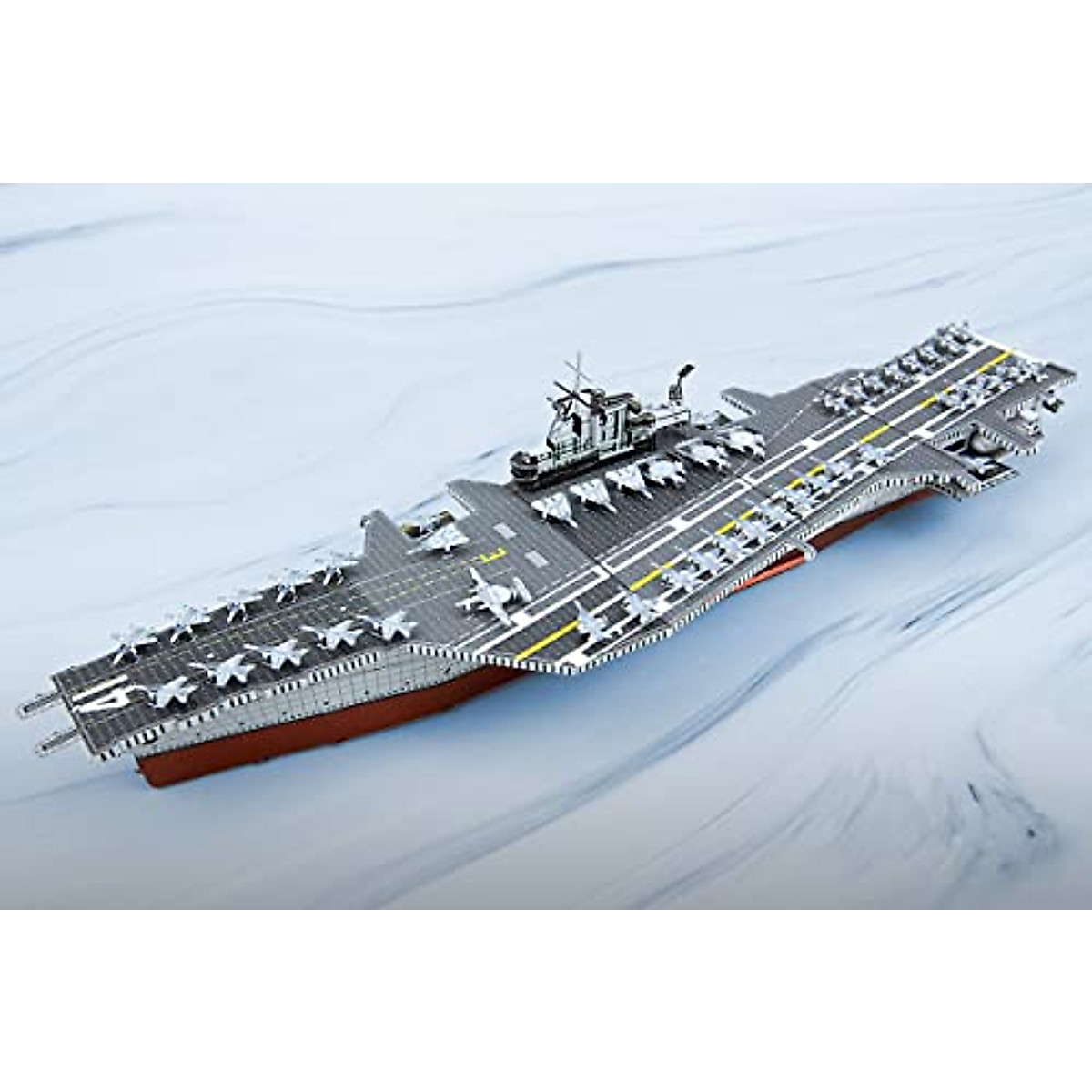 Metal Earth Fascinations Premium Series USS Midway Aircraft Carrier 3D Metal Model Kit Bundle with Tweezers