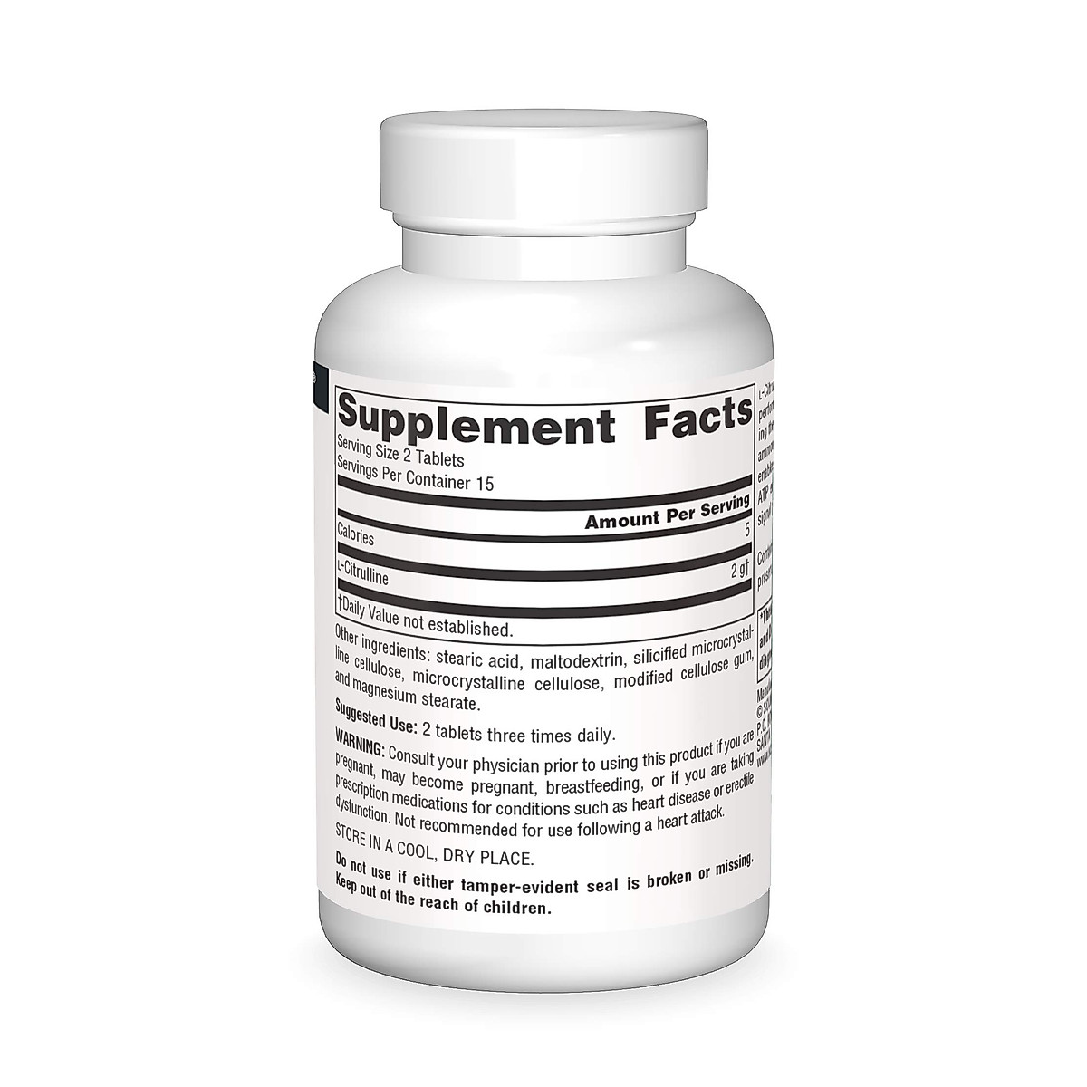 Source Naturals L-Citrulline - Supports Exercise Recovery, Energy and Detoxification*, 1,000 mg - 30 Tablets