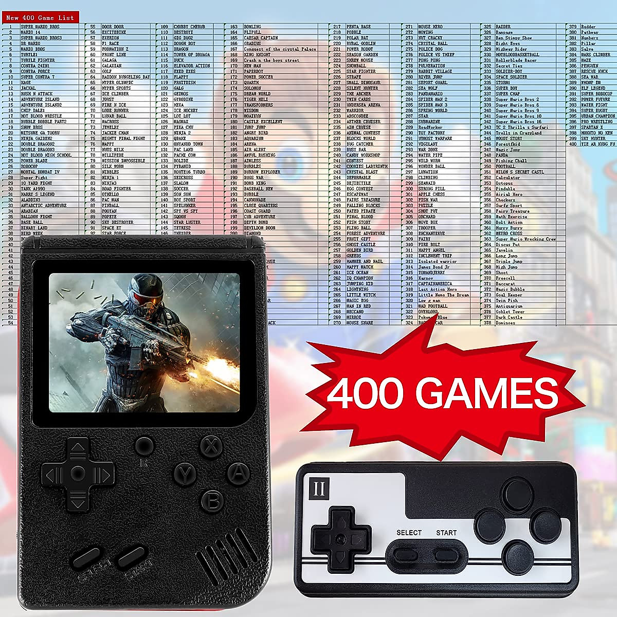 Handheld Games Console, Retro Video Games Consoles 400 Classic Games Good Gifts for Kids and Adult