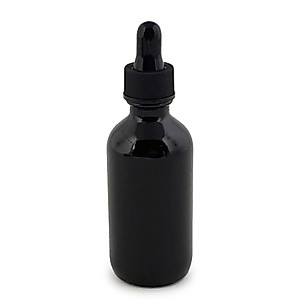 Vivaplex, 12, Black, 2 oz Glass Bottles, With Glass Eye Droppers