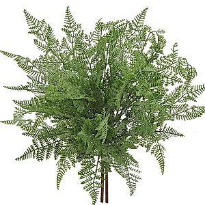 PLANT Artificial Boston Fern Plants Large Dusty Green Fake Greenery Shrubs 2 Pcs Faux Plant Bushes for Home Garden Office Farmhouse Indoor Outdoor Decor, 19 Inch