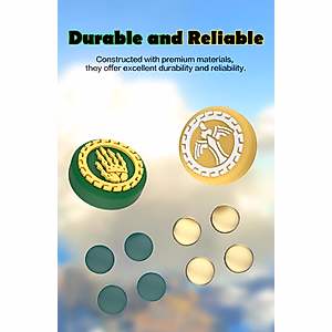 Switch Thumb Grip Caps for The Legend of Zelda: Tears of The Kingdom, Soft Silicone Joystick Cover and Switch Button Caps for Switch OLED/Switch lite - GreenGold