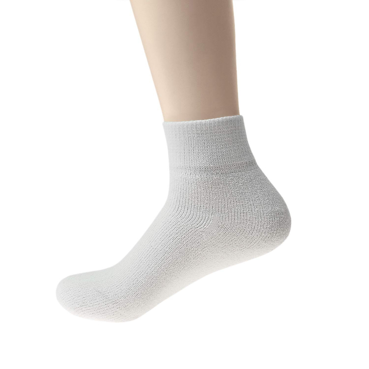Moda West - Wholesale Bulk Case of Men's and Women's Athletic Ankle Socks - 120 Pairs, Size 10-13 in White
