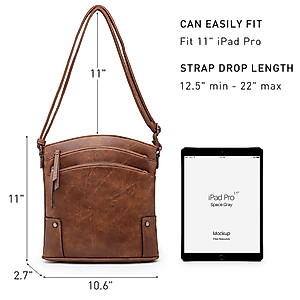 VONMAY Crossbody Bags for Women Purses Handbags Multi Pockets Shoulder Bag (Coffee)