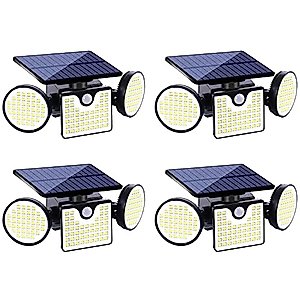 Ollivage Solar Lights Outdoor with Motion Sensor, Security Solar Lights Outdoor IP65 Waterproof Luces Solares para Exteriores with 3 Adjutable Head Wide Angle for Outside Garage Yard Patio