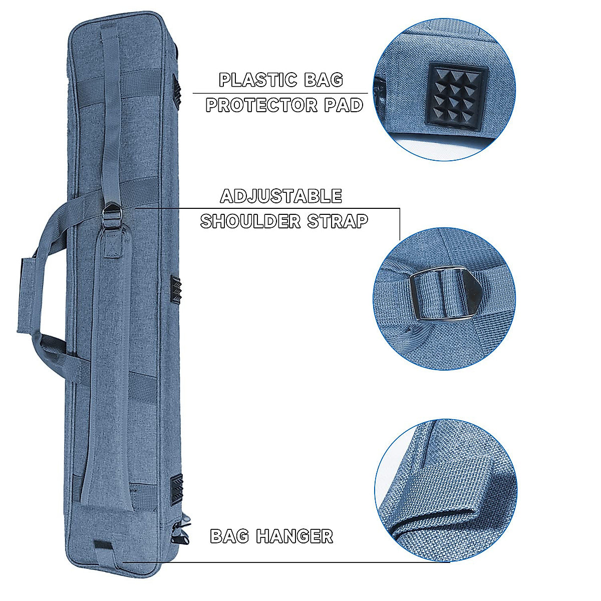 GSE Games & Sports Expert 3x4 Soft Pool Cue Case Billiard Pool Cue Stick Carrying Bag- Holds 3 Butts and 4 Shafts, Billiard Cue Cases, Billiards Accessories (Blue)