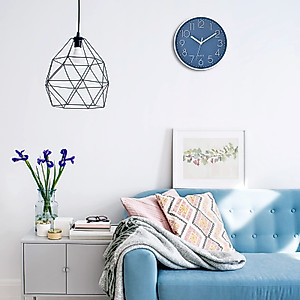 Foxtop 10 Inch Wall Clock Silent Non-Ticking Battery Operated Quartz Round Modern Simple Wall Clock Decorative for Bedroom Kitchen Home Office School (Cerulean)