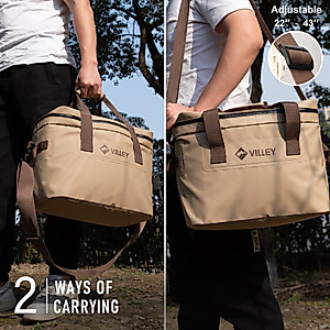 VILLEY 20L Insulated Cooler Bag with Padded Top Handle, Removable Shoulder Strap, and Sufficient Capacity for 30 Cans of 12 oz Drinks