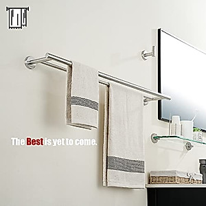 JQK Double Bath Towel Bar, 30 Inch 304 Stainless Steel Thicken 0.8mm Towel Rack for Bathroom, Towel Holder Brushed Finished Wall Mount, 33 in Total Length, TB100L30-BN