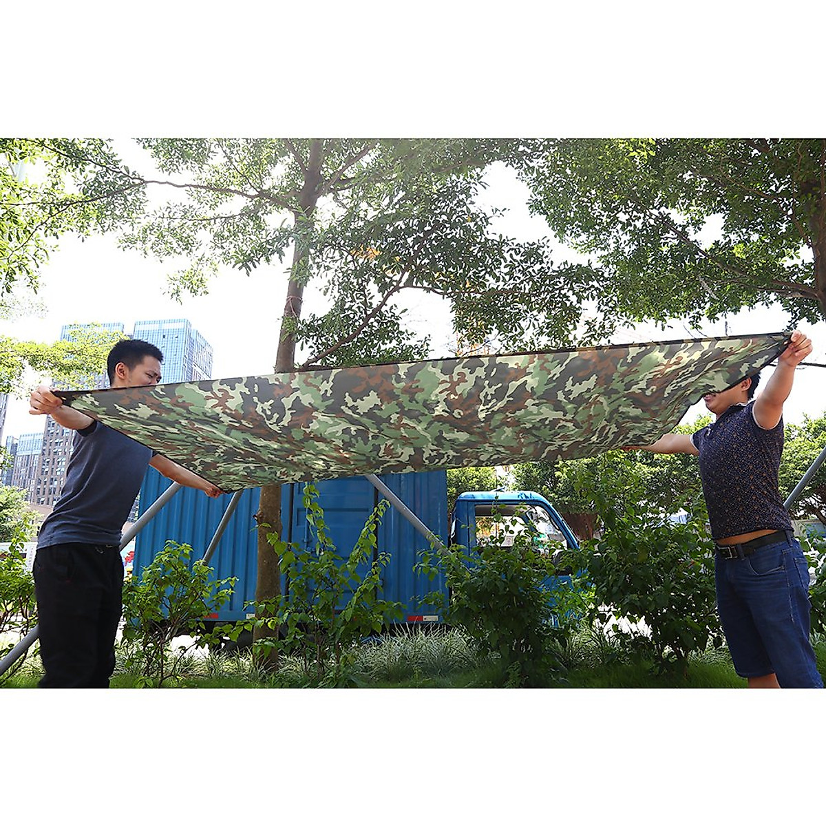 Waterproof Camping Ultralight Tent Tarp Multifunctional Camouflage Footprint Ground Sheet Mat for Ourdoor Picnic Blanket(2 X 1.5M)