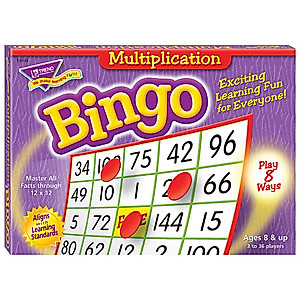 Trend Enterprises: Multiplication Bingo Game, Exciting Way for Everyone to Learn, Play 8 Different Ways, Great for Classrooms and Home, 2 to 36 Players, for Ages 8 and Up