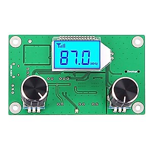 Digital FM Receiver Module, Icstation Radio Receiver Module Digital Stereo Board LCD Display DSP PLL 76.0MHz-108.0MHz Green