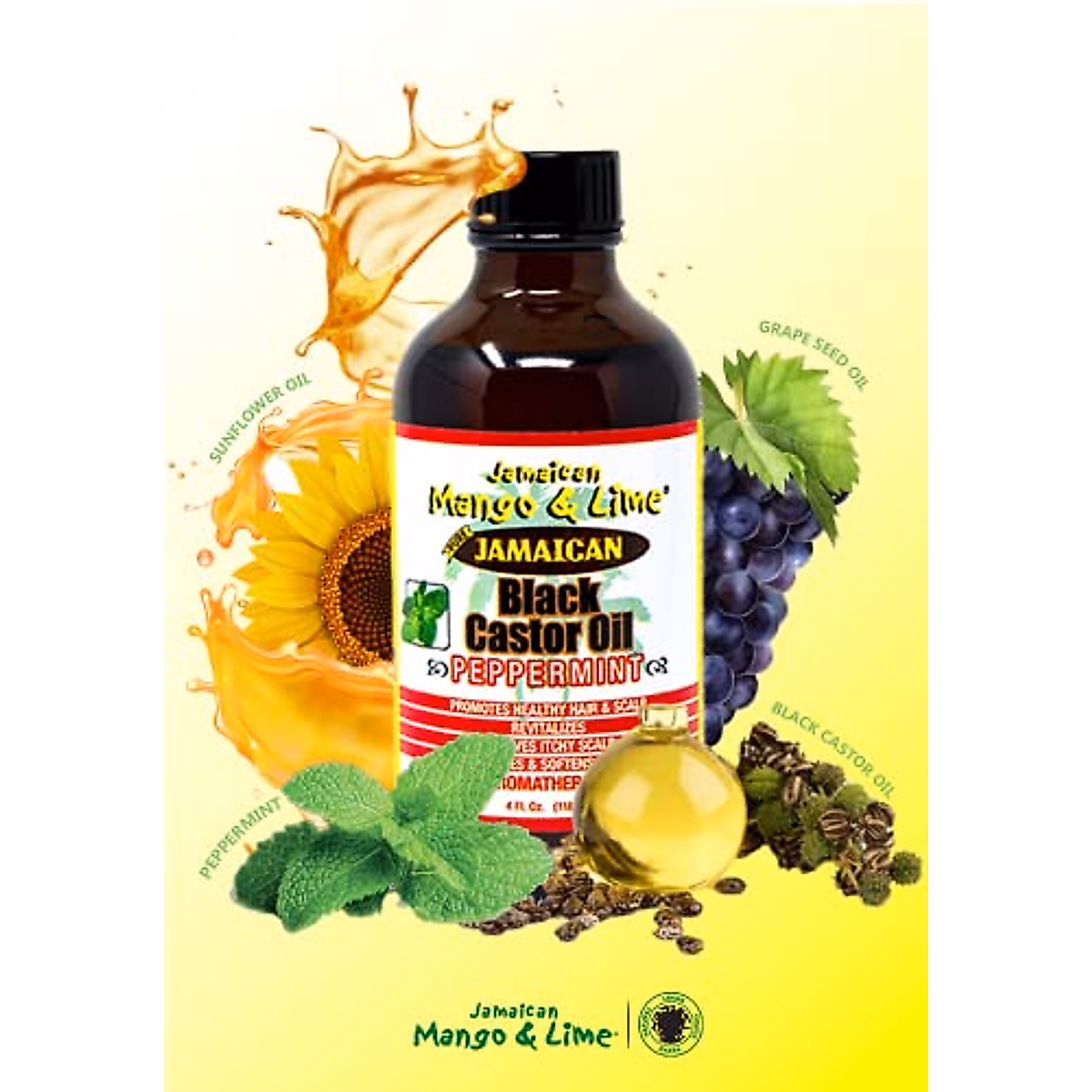 Jamaican Mango & Lime Black Castor oil, Peppermint, 4 Fl Oz