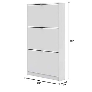 Tvilum Bright 3 Drawer Shoe Cabinet, White