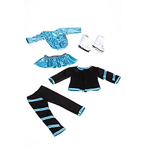 - Super Skater - Clothes Fits 18 Inch Doll - 2 Complete Outfits - 5 Pieces - 18 Inch Doll Ice Skating Outfits - Leotard, Skirt, Pants, Jacket and 1 Pair of Skates (Doll Not Included)