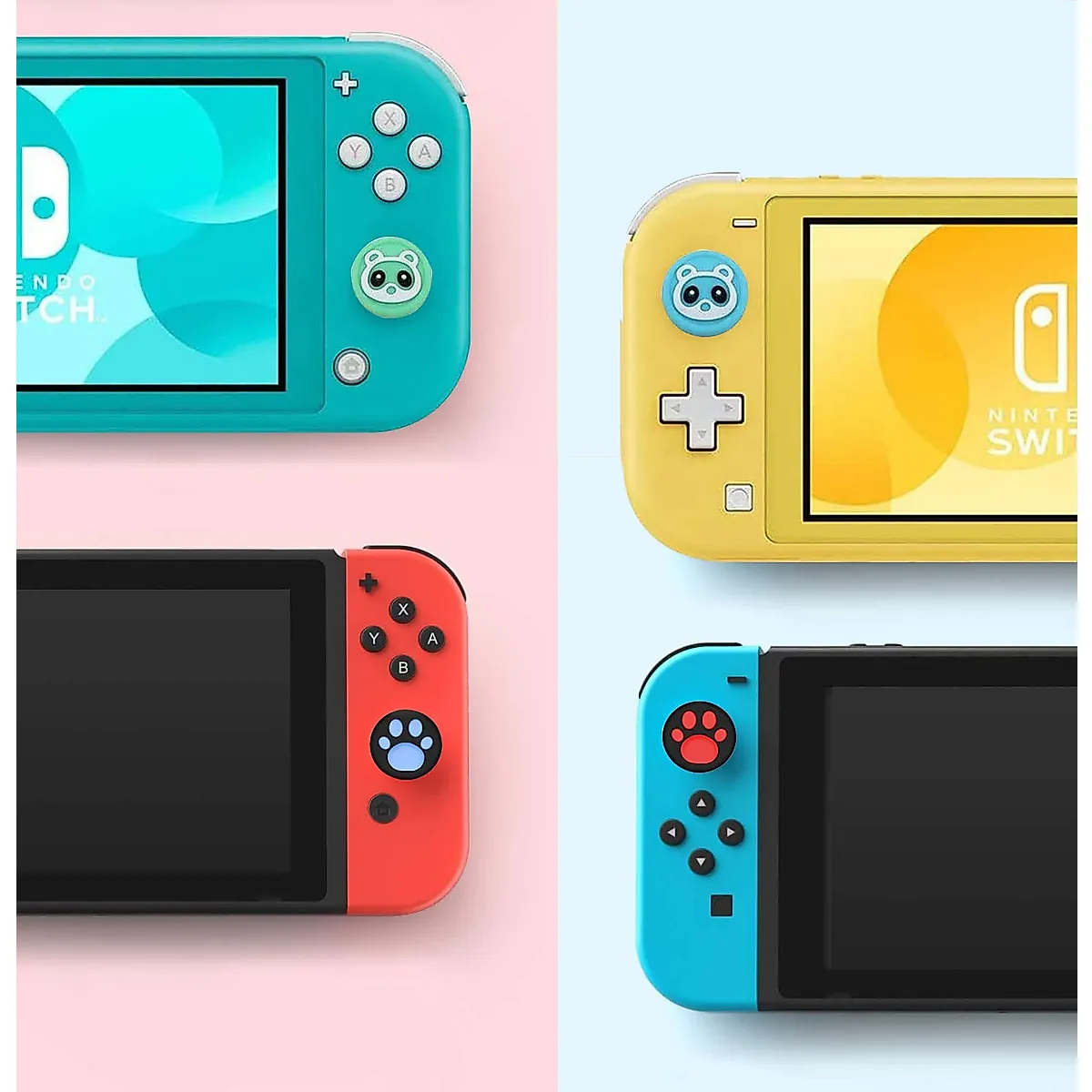 Joycon Joystick Replacement, Switch Joysticks Left/Right Analog Thumb Sticks for Nintendo Switch Joycon/Switch Lite/Switch OLED, Joycon Repair Kit with Thumbstick Caps & Drift Fix Tools