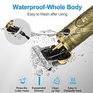 Hair Clippers for Men, Professional Cordless Beard Trimmer with 4 Guards, Haircut & Grooming Kit for Men Rechargeable LED Display, Zero Gapped Electric Shavers - Men's Gifts