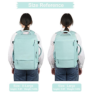 Hanples Travel Backpack for Women as Person Item Flight Approved, Large Carry On Backpack, 17.3 Inch Laptop Backpack, Waterproof Backpack, Hiking Backpack, Casual Bag (Mint Green)